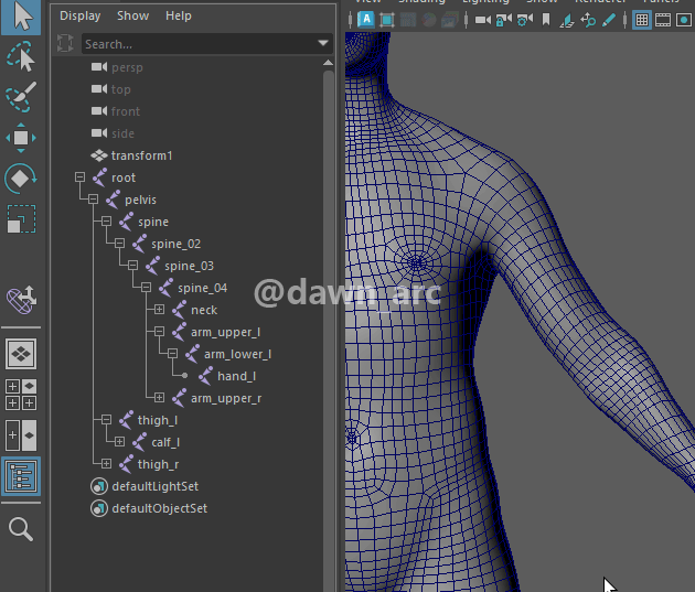 [Maya]Rigging 02 - Skinning